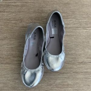 a.n.a | Shoes | Ana Memory Foam Silver Ballet Flats | Poshmark